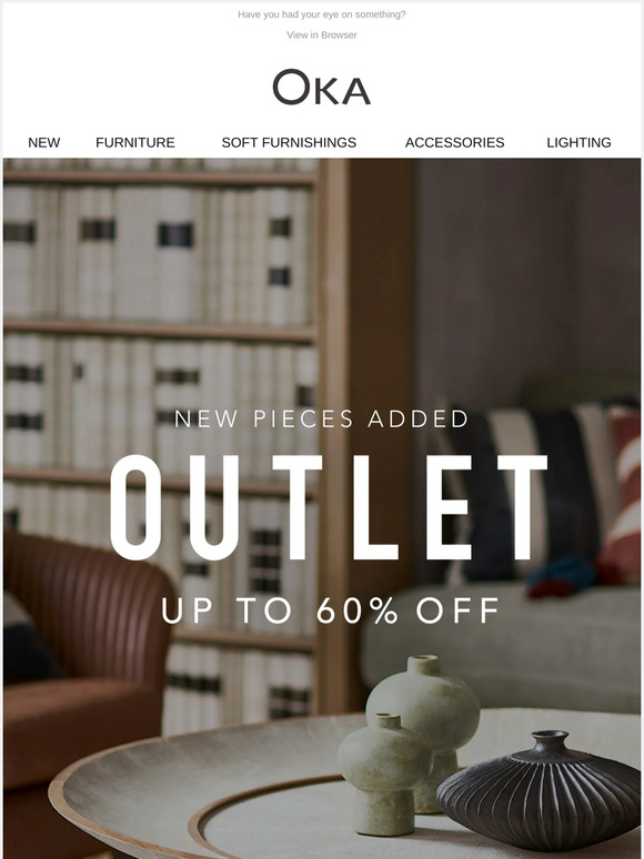 OKA: The Outlet is back | Up to 60% off | Milled