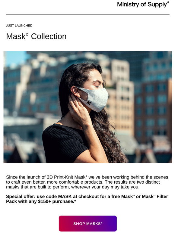 Ministry of Supply: Just Launched: Our New and Improved Mask ...