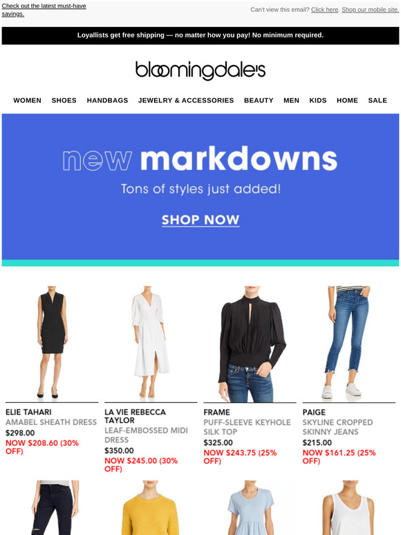Bloomingdale's: All-new markdowns just taken! | Milled