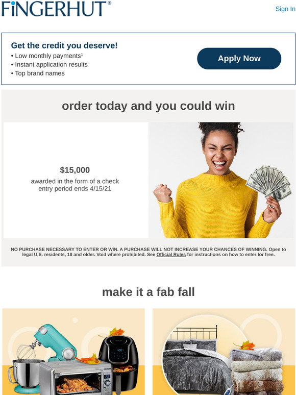 Fingerhut: Fingerhut: This $15,000 is calling your name! | Milled