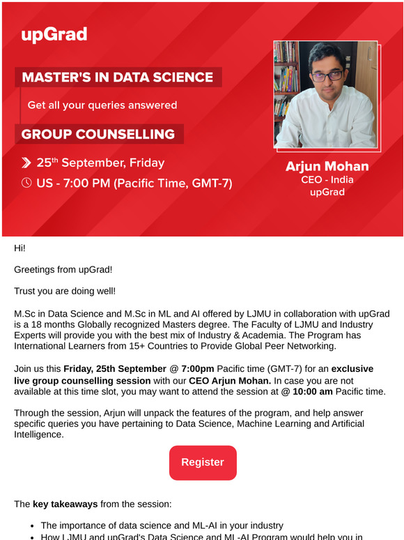 UpGrad: Speak 1-1 with upGrad's CEO | You Are Exclusively Invited | Milled