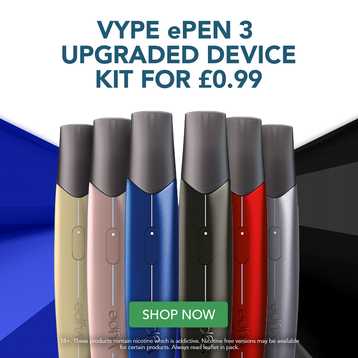 Vip Electronic Cigarette: Vype ePen 3 Device Kit 99p | Milled