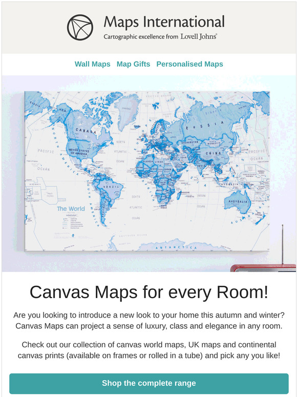 Maps International: Canvas Maps you can bring home this Autumn! 👏 | Milled