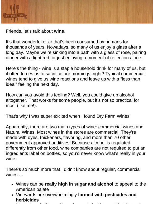PaleoPlan: the truth: wine | Milled