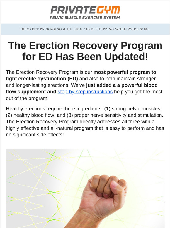 Private Gym: New Addition to the Erection Recovery Program | Milled