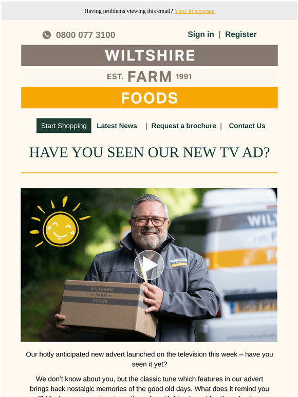 Wiltshire Farm Foods: Have you seen our new TV ad? | Milled
