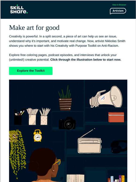 Skillshare: 4 Free Resources to Explore Your Creativity and Activism | Milled