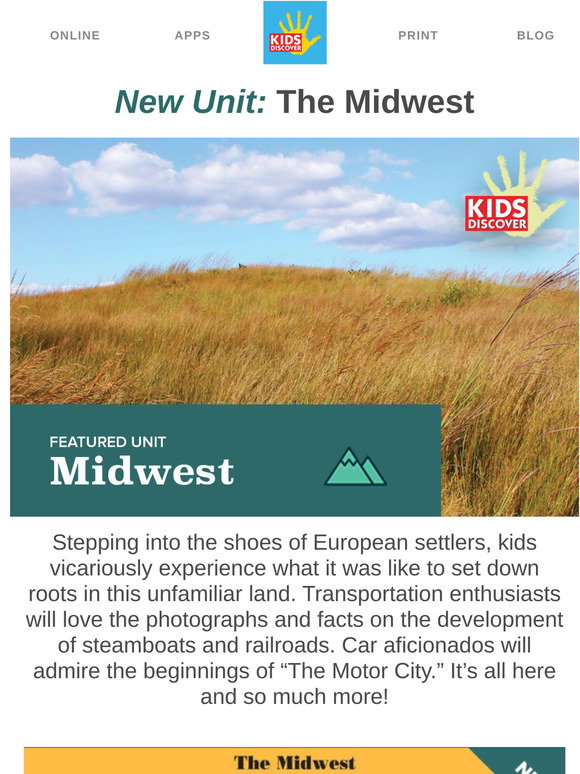 Kids Discover: NEW UNIT: The Midwest U.S. (Geography) | Milled