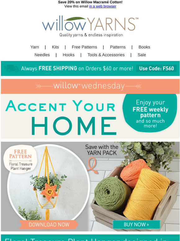 Willow Yarns: Download your FREE pattern now! | Milled