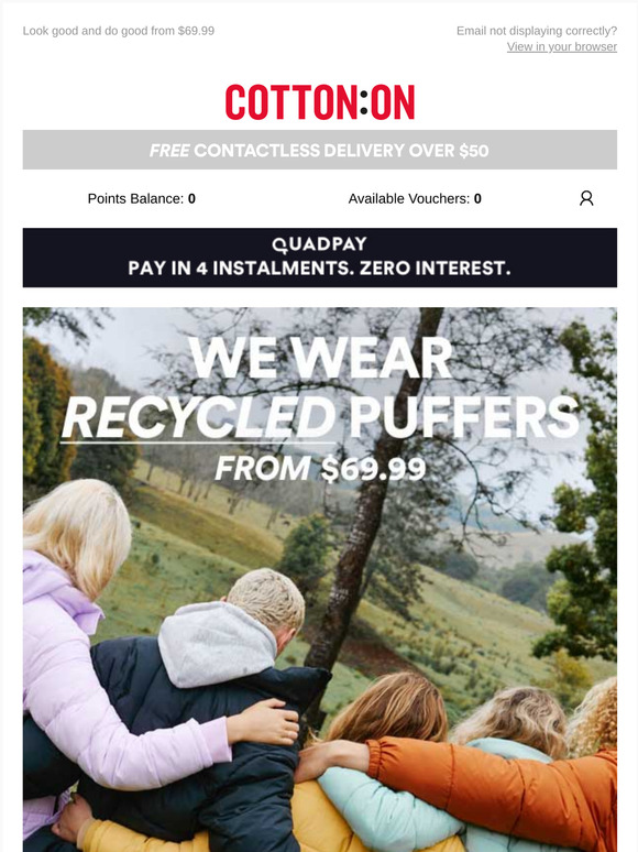 Cotton On: PSA: Recycled Puffers are the new cool 🔥 | Milled