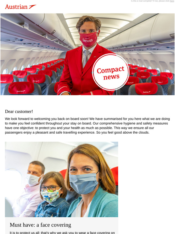 Austrian Airlines: Onboard safety – your health matters | Milled