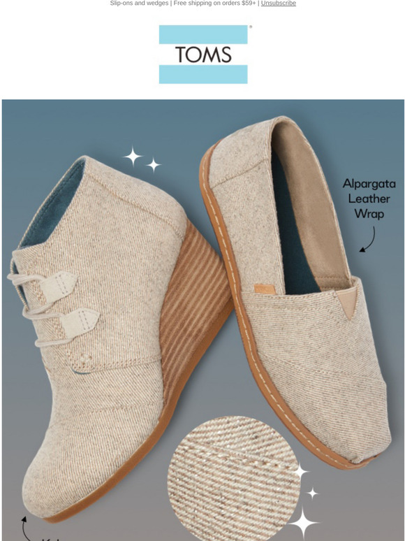 TOMS: Favorites now in shimmer twill & faux fur | Milled