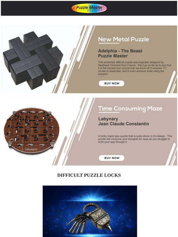 Puzzle Master: -New Anodized Aluminum Puzzle from Puzzle Master | Milled