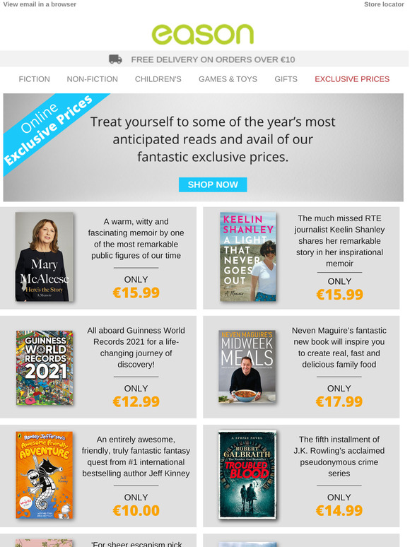 Easons School Shop: Online Exclusive Prices | Milled