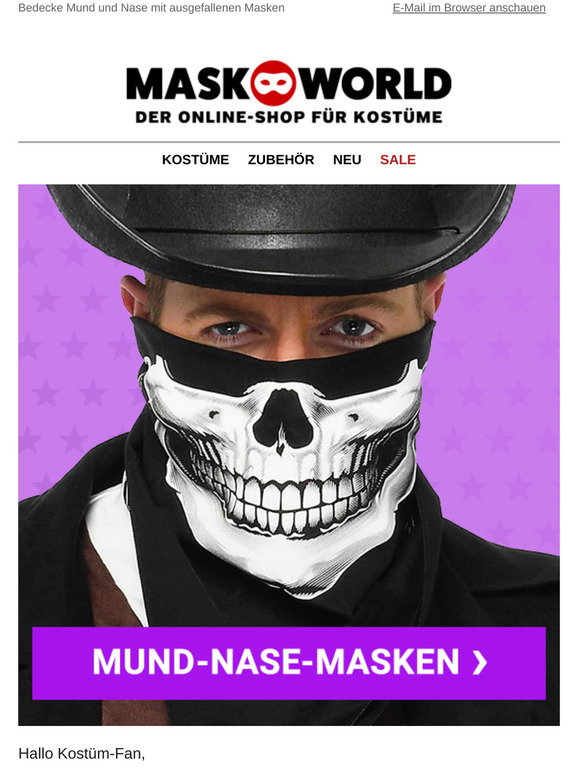 Maskworld: Witzige Mund-Nase-Masken für "Trick or Treat" | Milled