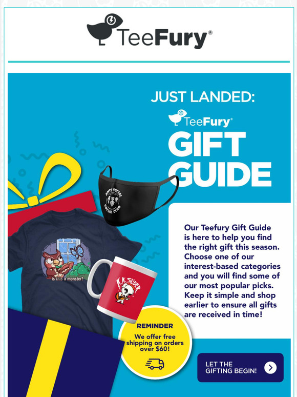 Tee Fury: Just landed: the TeeFury Gift Guide! | Milled