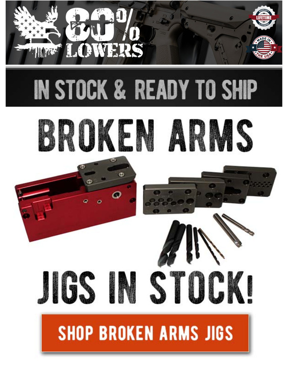 80% Lowers: Broken Arms 80 Lower Jigs & 80 Lowers ⤵ inside ⤵ | Milled