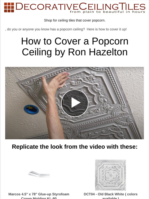Decorative Ceiling Tiles: Got Popcorn Ceiling? Here is how to cover it ...