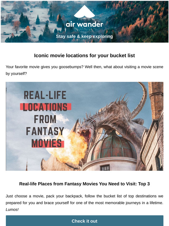 AirWander: Iconic real-life movie locations for your Bucket List! 😍 ...
