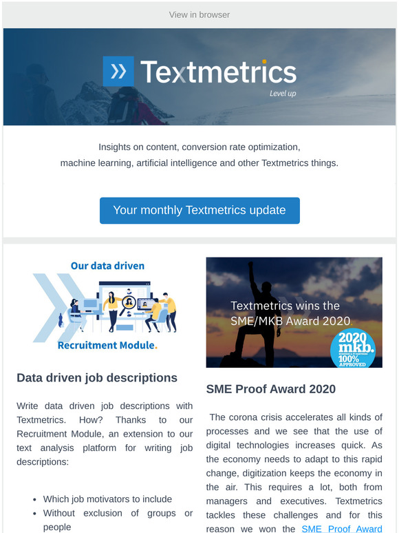 Textmetrics: A short update from Textmetrics | Milled