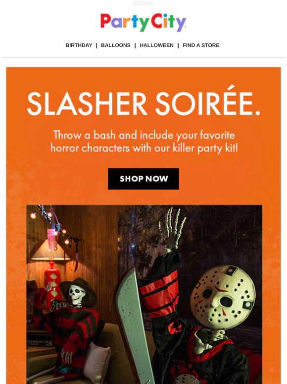 Party City: Don’t miss out—throw a cutting-edge slasher party.🔪 | Milled