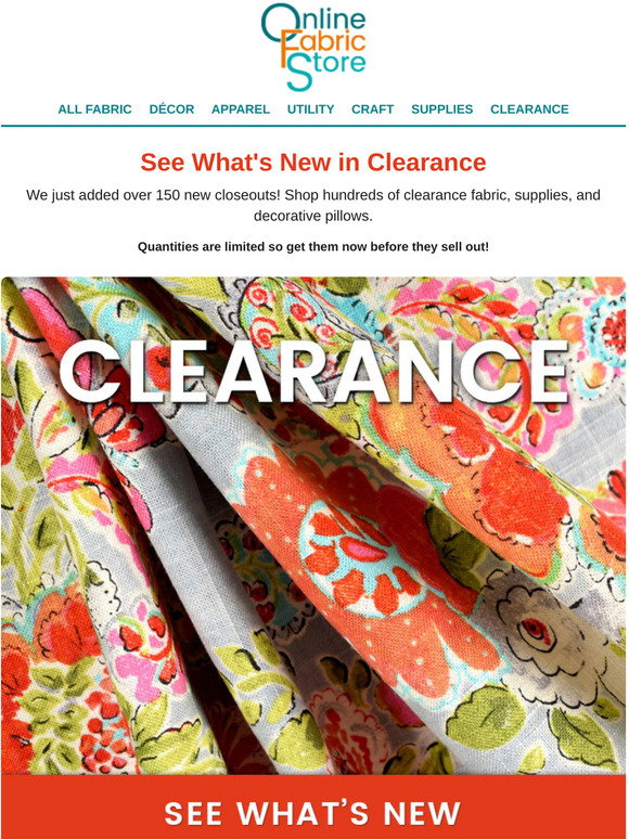 Online Fabric Store: New Closeouts Just Added! | Milled