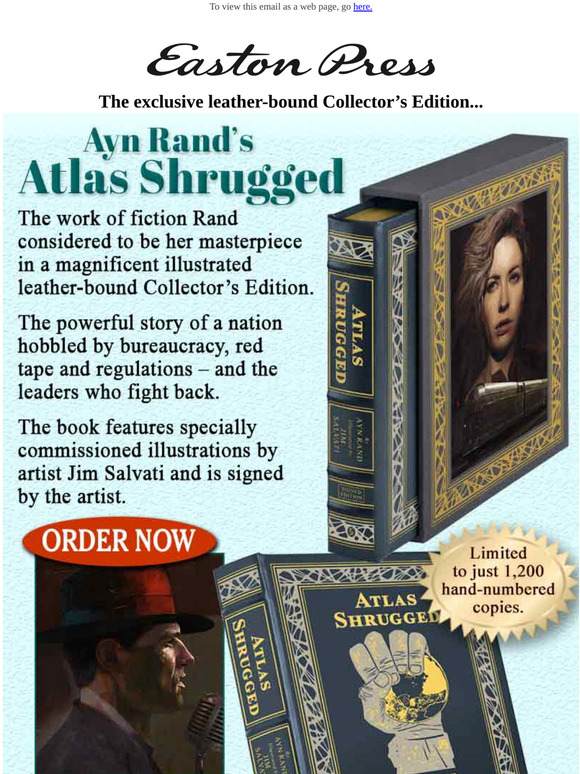 Easton Press: Atlas Shrugged in an Illustrated Leather Edition | Milled