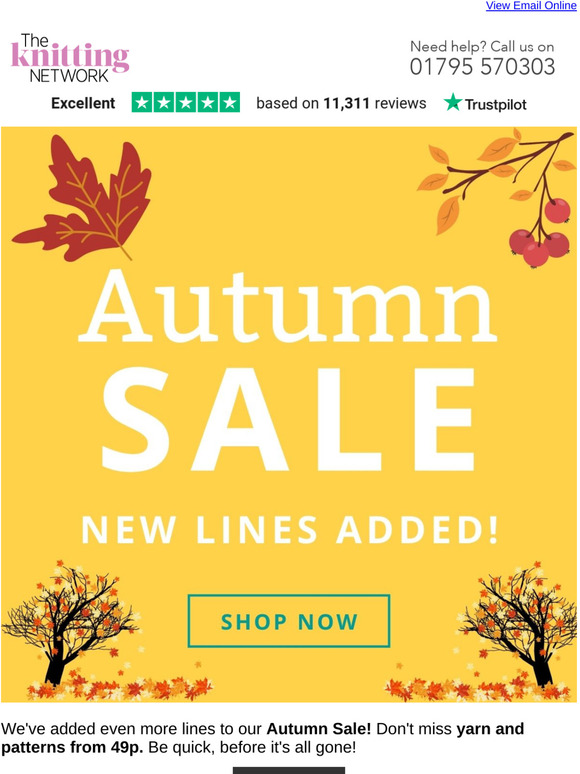 Knitting Network: AUTUMN SALE 🍂 More Lines Added - Hurry, While Stocks ...