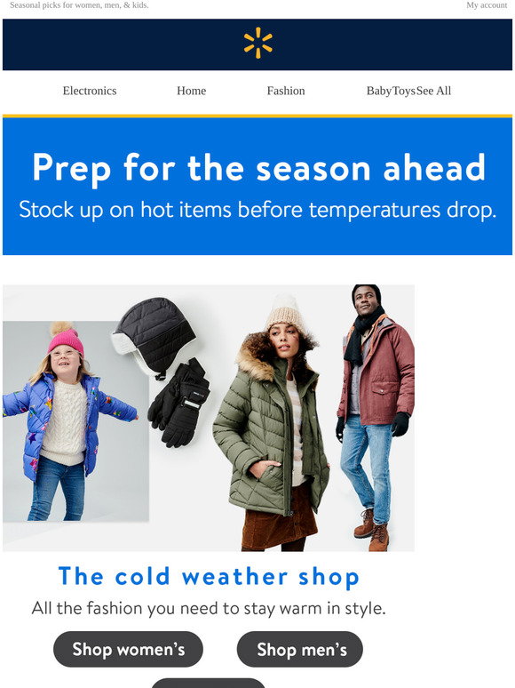 Walmart: Cold-weather prep: Outerwear, decor, & more | Milled