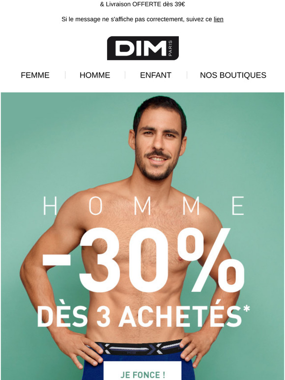 DIM: Collection Homme : -30% dès 3 sur TOUT ! | Milled