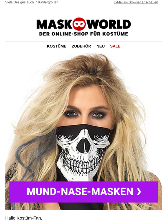 Maskworld: Neue Designs 🔥 Lustige Mund-Nase-Masken für "Trick or Treat ...