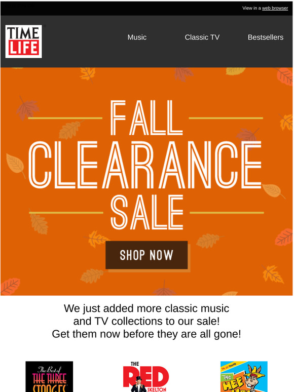TimeLife.com: More Collections Added to our Fall Clearance Sale! | Milled