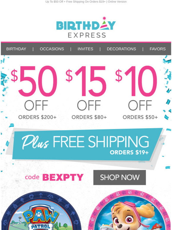 Birthday Express Email Newsletters: Shop Sales, Discounts, and Coupon Codes