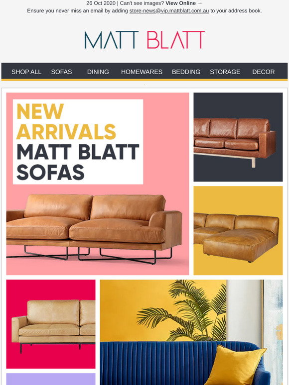 Matt Blatt: Brand NEW Sofas | Add Luxury to the Living Room | Milled