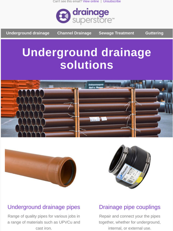 Drainage Superstore: Need underground drainage supplies? | Milled