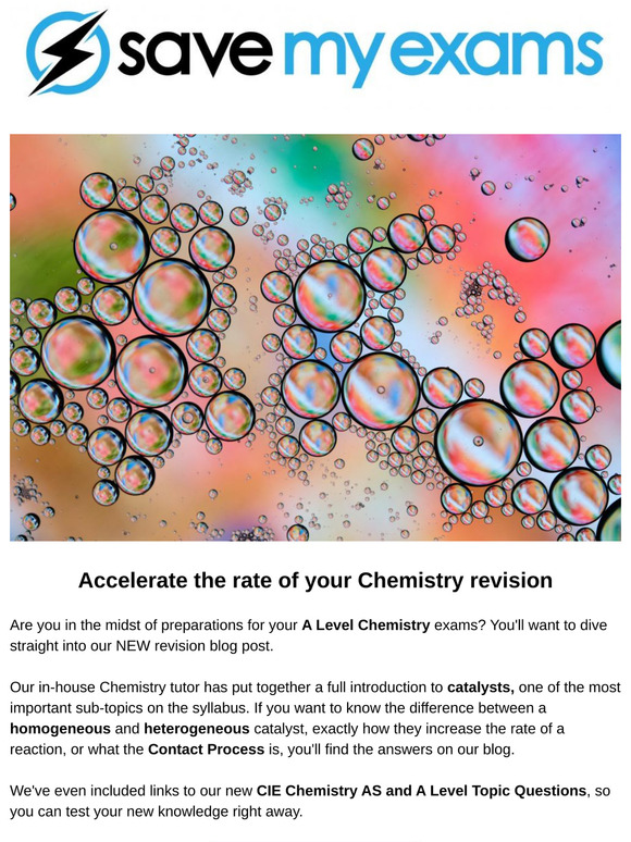 Save My Exams: Catalysts explained for A Level Chemists | Milled