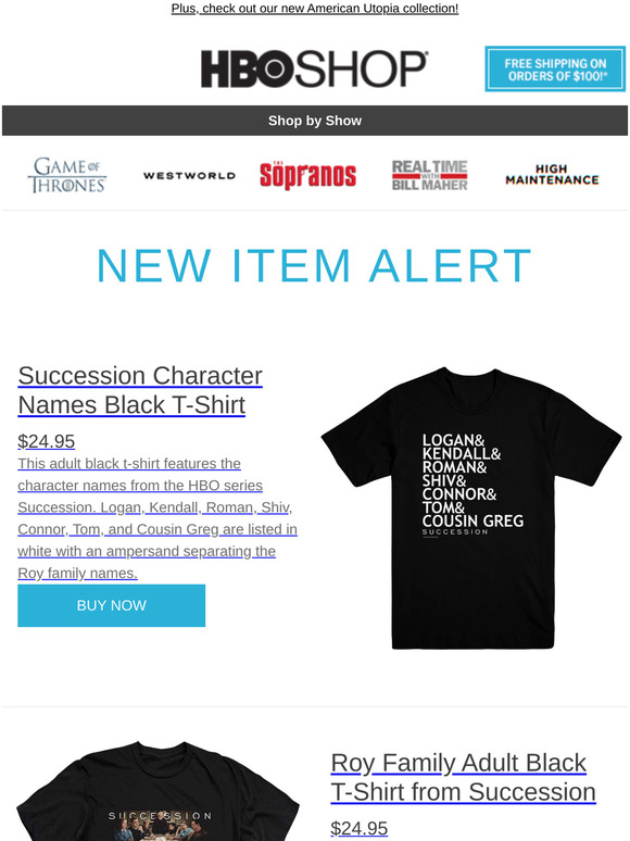 HBO Store: See our new Succession apparel! | Milled