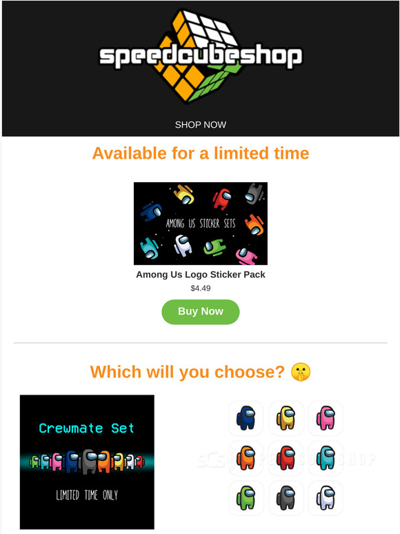 SpeedCubeShop: Among Us logo sticker packs have landed! | Milled