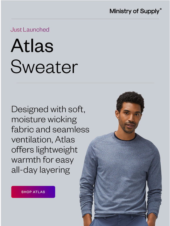 Ministry of Supply: Did you see our new lightweight Atlas Sweaters ...