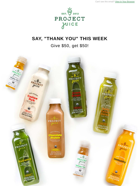 Project Juice: Get FREE juice during Friendsgiving! 😋 | Milled