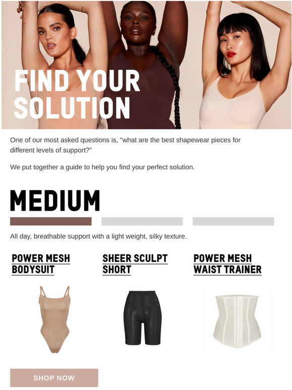 SKIMS: What support level is best for you? | Milled