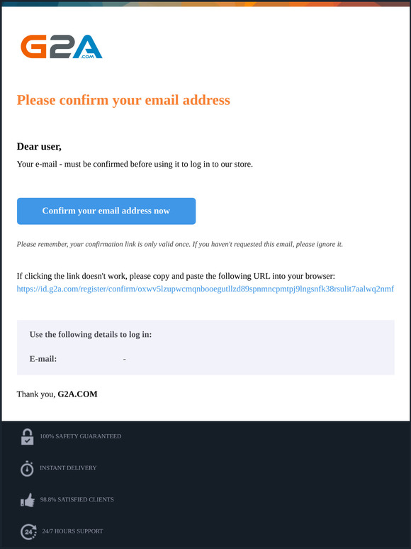 G2A: G2A ID registration | Milled