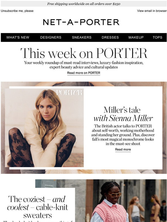 Net-A-Porter: Sienna Miller on self-worth & standing her ground | Milled