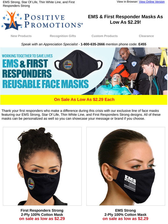Positive Promotions: EMS & First Responder Masks As Low As $2.29! | Milled
