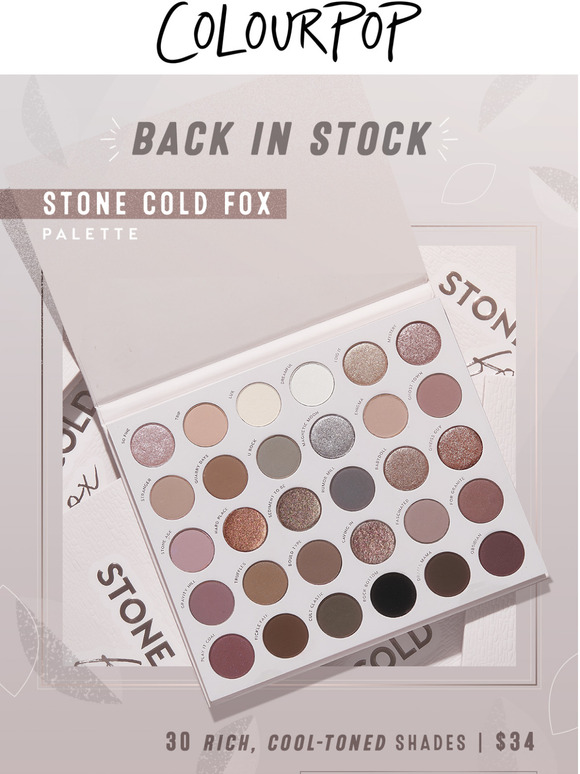 ColourPop: BACK IN STOCK: Stone Cold Fox Palette 🦊 | Milled