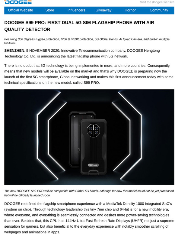 DOOGEE: DOOGEE S99 PRO: FIRST DUAL 5G SIM FLAGSHIP PHONE WITH AIR ...