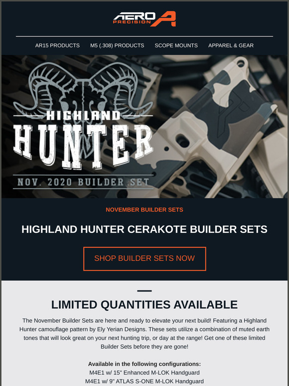 Aero Precision: Highland Hunter Builder Sets now available! | Milled