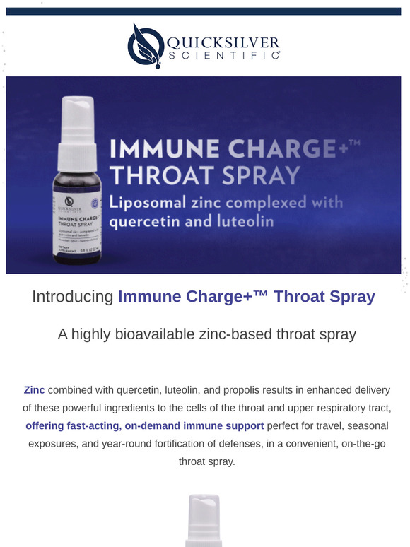 Quicksilver Scientific (US): NEW Product: Immune Charge+™ Throat Spray ...