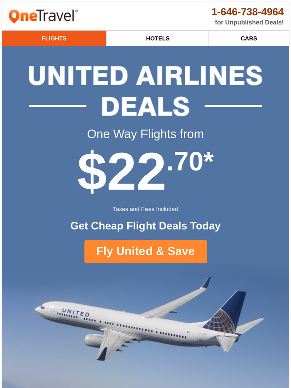 OneTravel: Book United Deals from $22.70! | Milled
