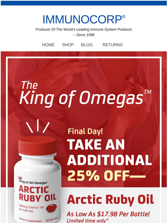 IMMUNOCORP: Take An Extra 25% Off Arctic Ruby Oil—Last Chance! | Milled